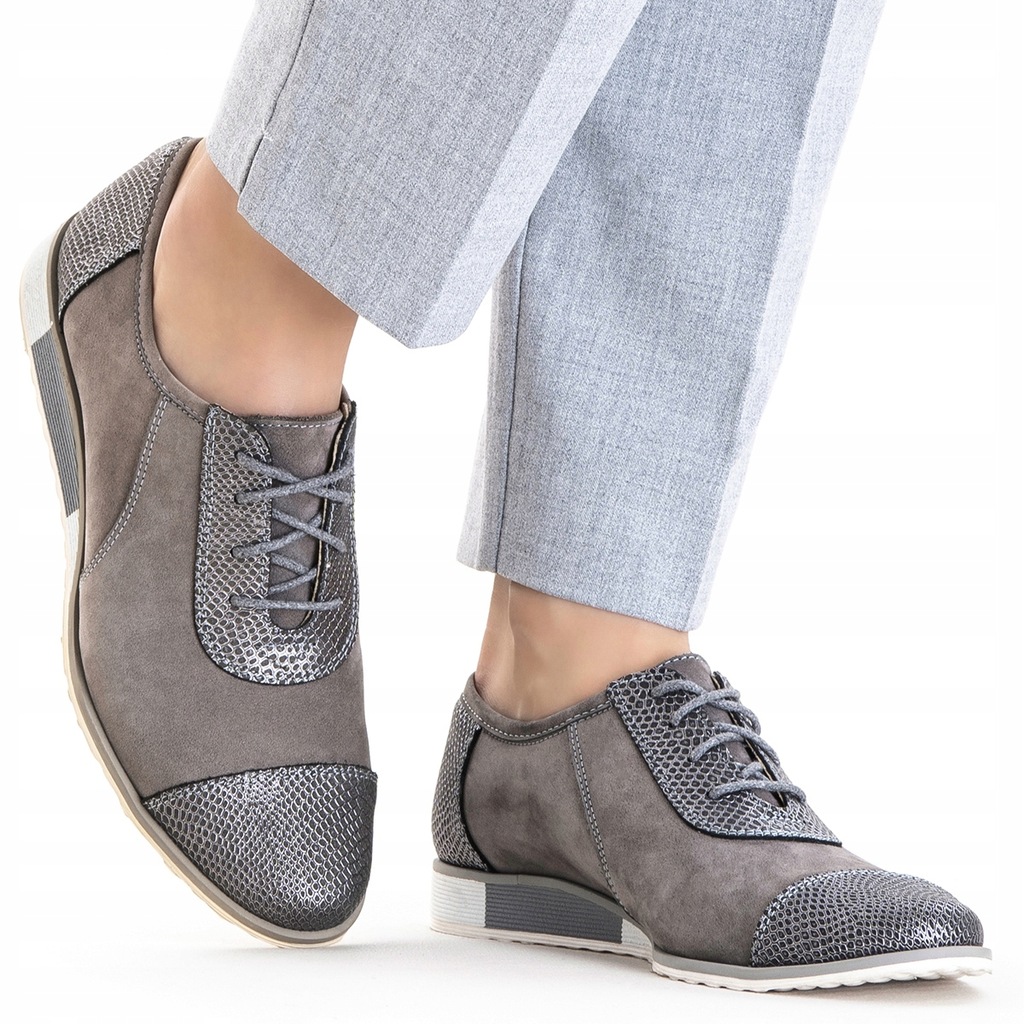 Półbuty jazzówki SKÓRZANE zgrabne oksfordki Imunzi - 12640498896 ...