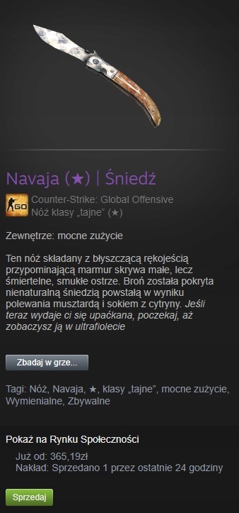CS GO KOSA NÓŻ Navaja. Stained. Śniedź. TANIO! - 7834979496 - oficjalne ...