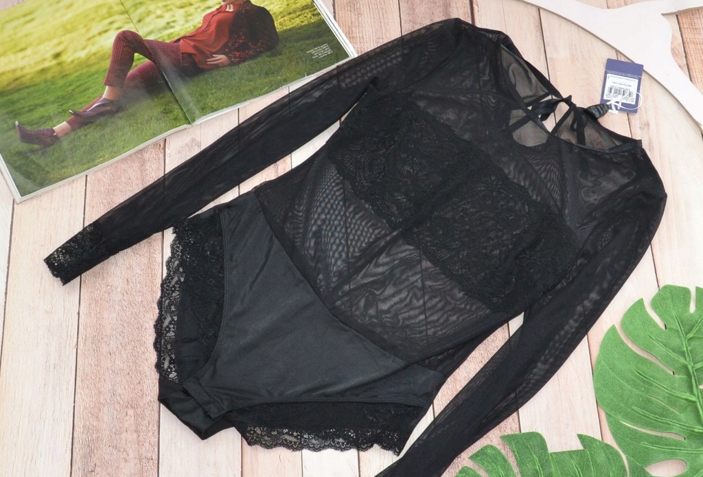 Tu ELEGANCKIE BODY czarne koronka PIĘKNE nowe 38 M - 12679650916 ...