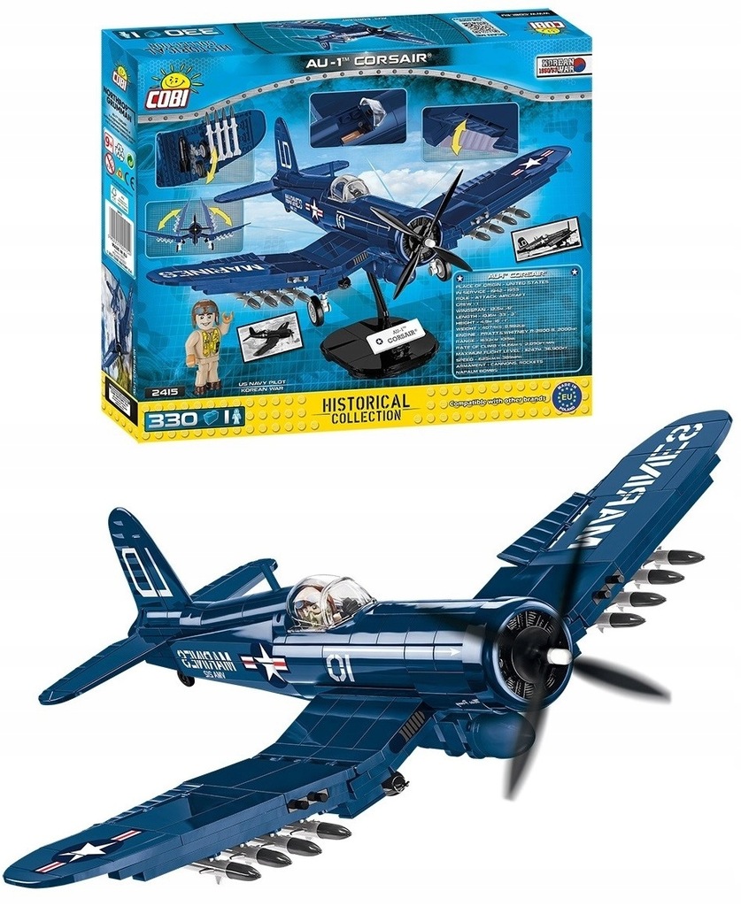 KLOCKI COBI 2415 AMERYKAŃSKI SAMOLOT AU-1 CORSAIR - 10817528026 ...