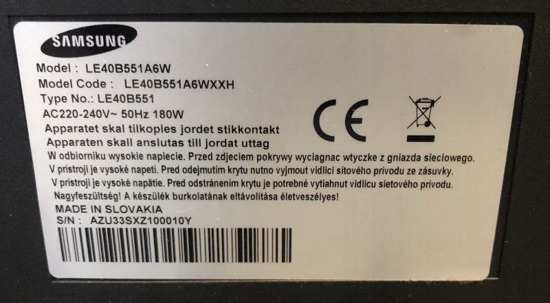 TELEWIZOR SAMSUNG LE40B551A6W FULL HD OKAZJA - 7797005348 - oficjalne ...