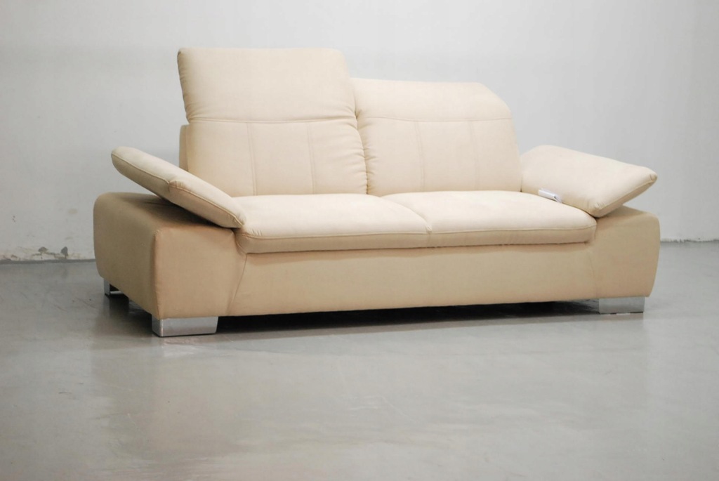 @@ OSB nowa nowoczesna sofa 3- osobowa TKANINA śmietankowa zamsz ...