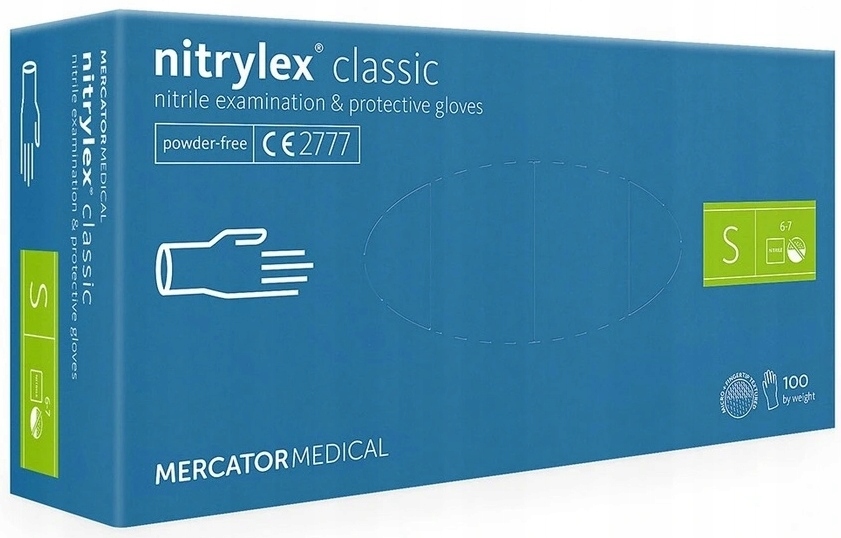 Rękawice 100szt. Nitrylex Classic S BLUE - 11368248432 - oficjalne archiwum Allegro