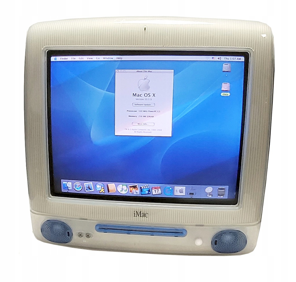 Vintage Apple iMac G3 Mac OS X 10.3.9 Niebieski - 13135747618 ...