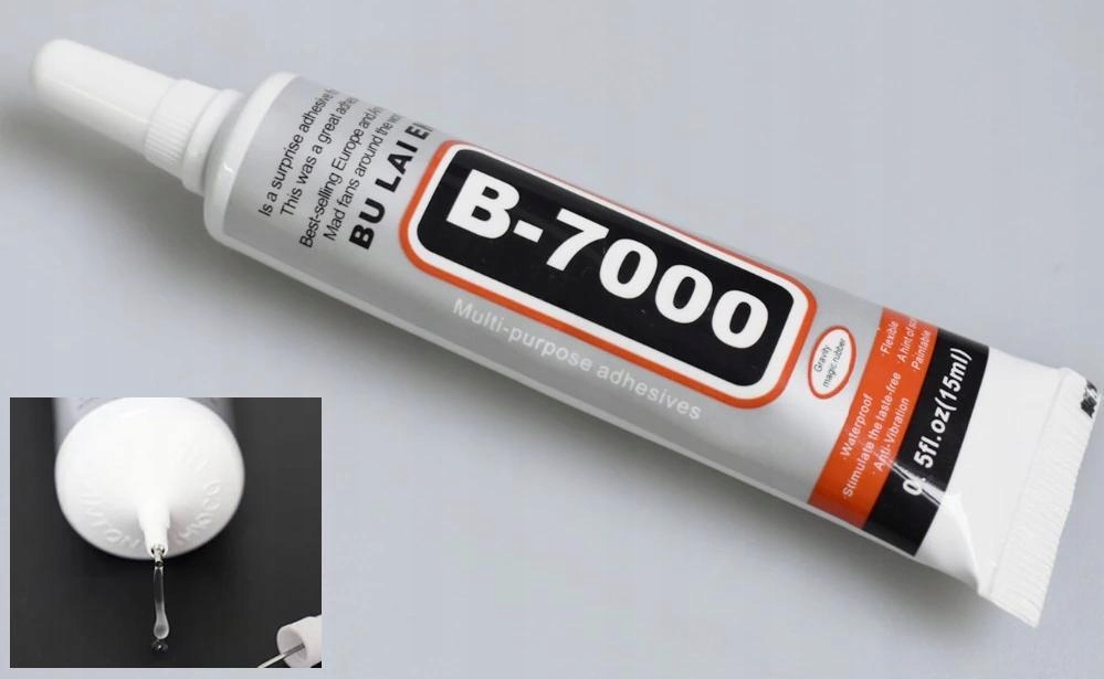 KLEJ B-7000 15ml łata, KLEJ MONTAŻOWY, EMBLEMAT, TAPICERKA ...