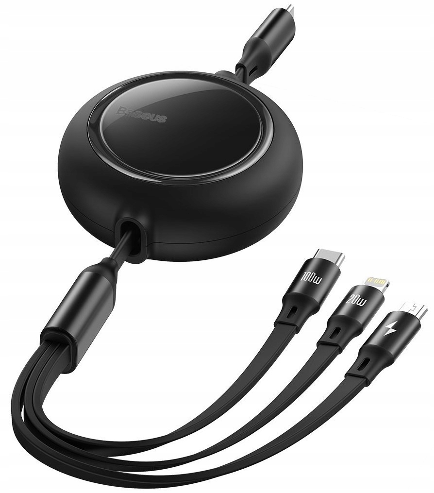 Baseus Kabel 3w1 micro USB USB-C Lightning 100W - 11132776721 - oficjalne archiwum Allegro