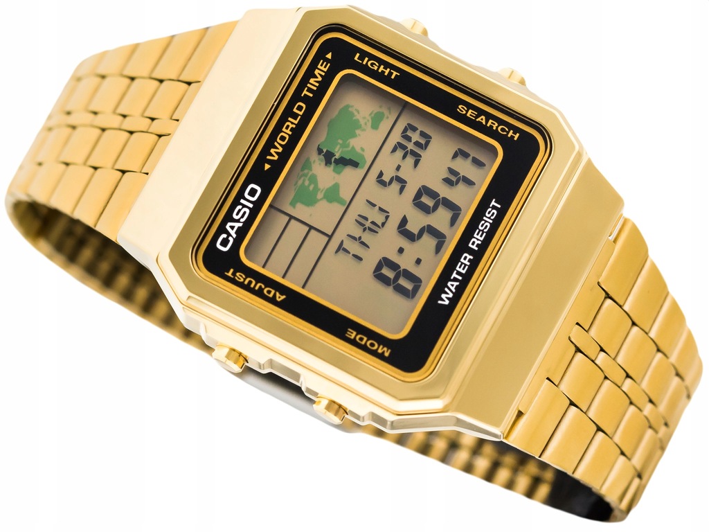 MĘSKI ZEGAREK CASIO A500WGA 1 RETRO GOLD ORYGINAŁ - 8174835238 ...