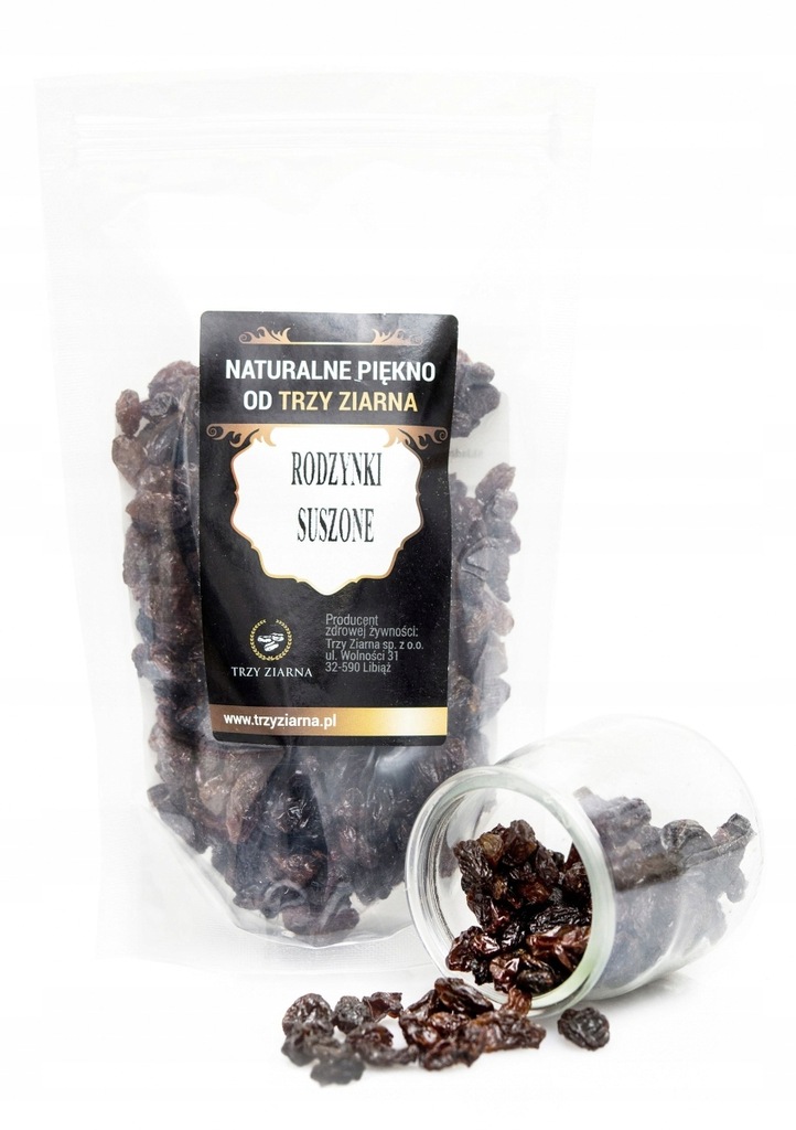 RODZYNKI SUSZONE Trzy Ziarna 1KG DUŻE BEZ SO2 - 12608365905 - oficjalne archiwum Allegro