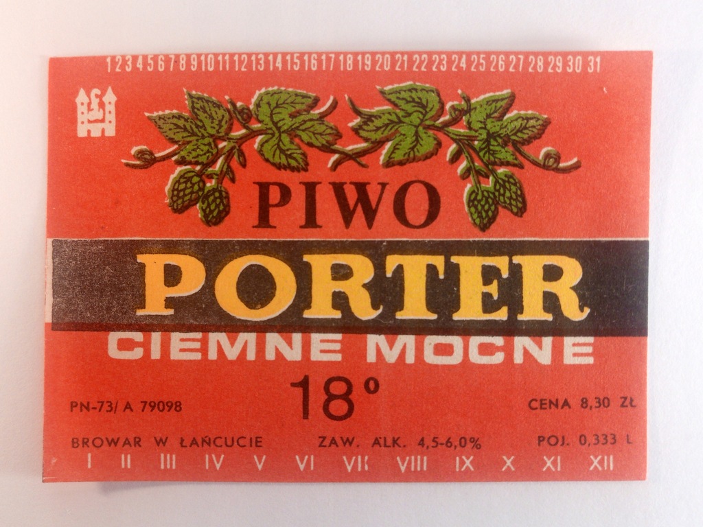 Etykieta Browar Łańcut PORTER Piwo Ciemne Mocne - 10558405297 - oficjalne archiwum Allegro