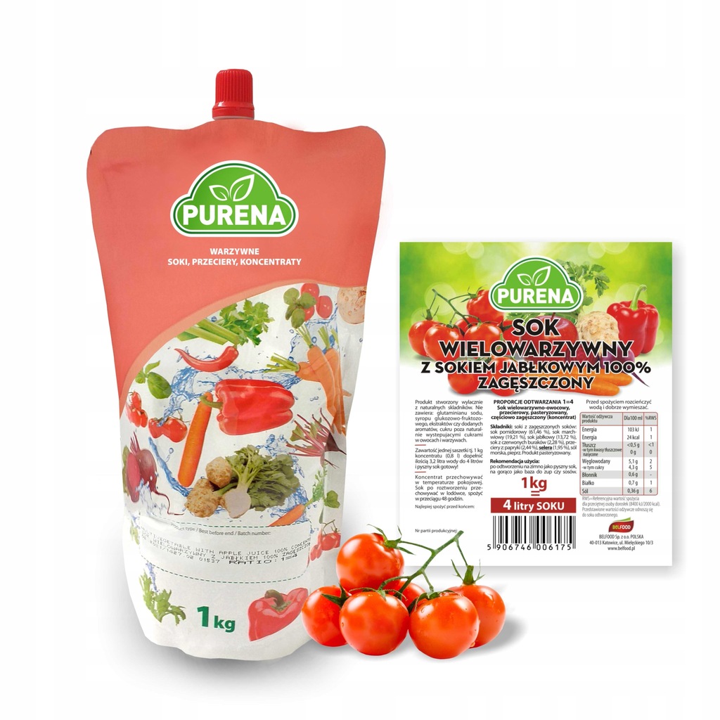 Pulpa ( puree) wielowarzyna 100% PURENA 1 kg - 11747777833 - oficjalne ...
