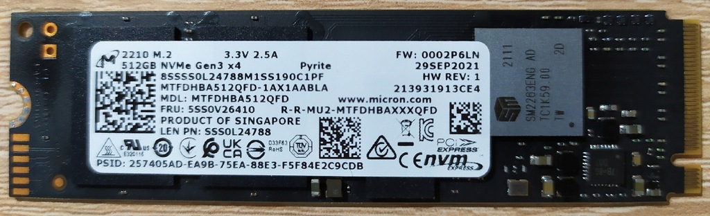 DYSK SSD Micron 2210 512GB M.2 NVMe PCI-E x4 Gen3 - 12547715842 ...