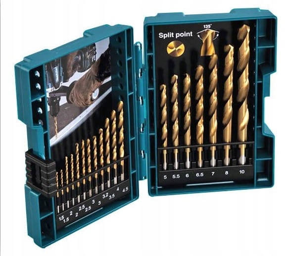 MAKITA B-67795 ZESTAW WIERTEŁ do metalu HSS 19szt. - 11722687648 - oficjalne archiwum Allegro