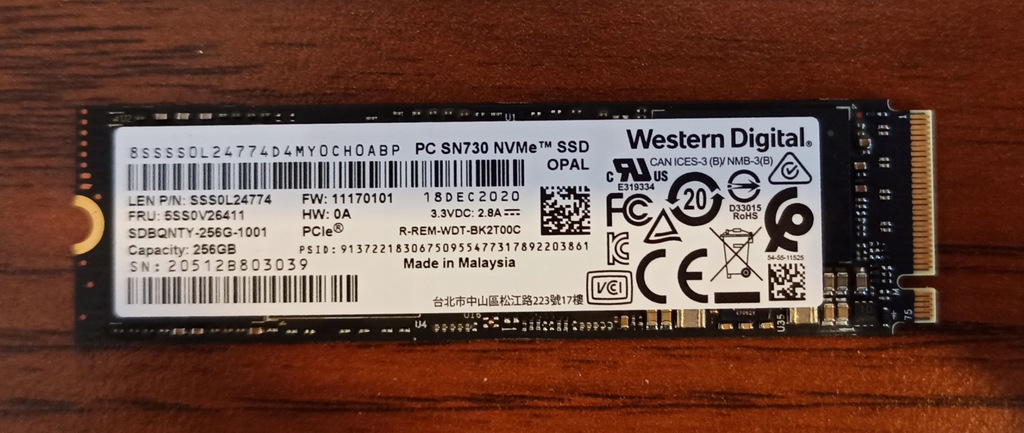 WD SN730 SN 730 SSD 256GB M.2 OPAL SDBQNTY NOWY - 13285177297 ...