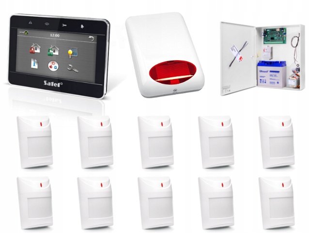 ALARM SATEL INTEGRA 64 LCD 10 CZUJEK AQUA+ - 7207468985 - oficjalne ...