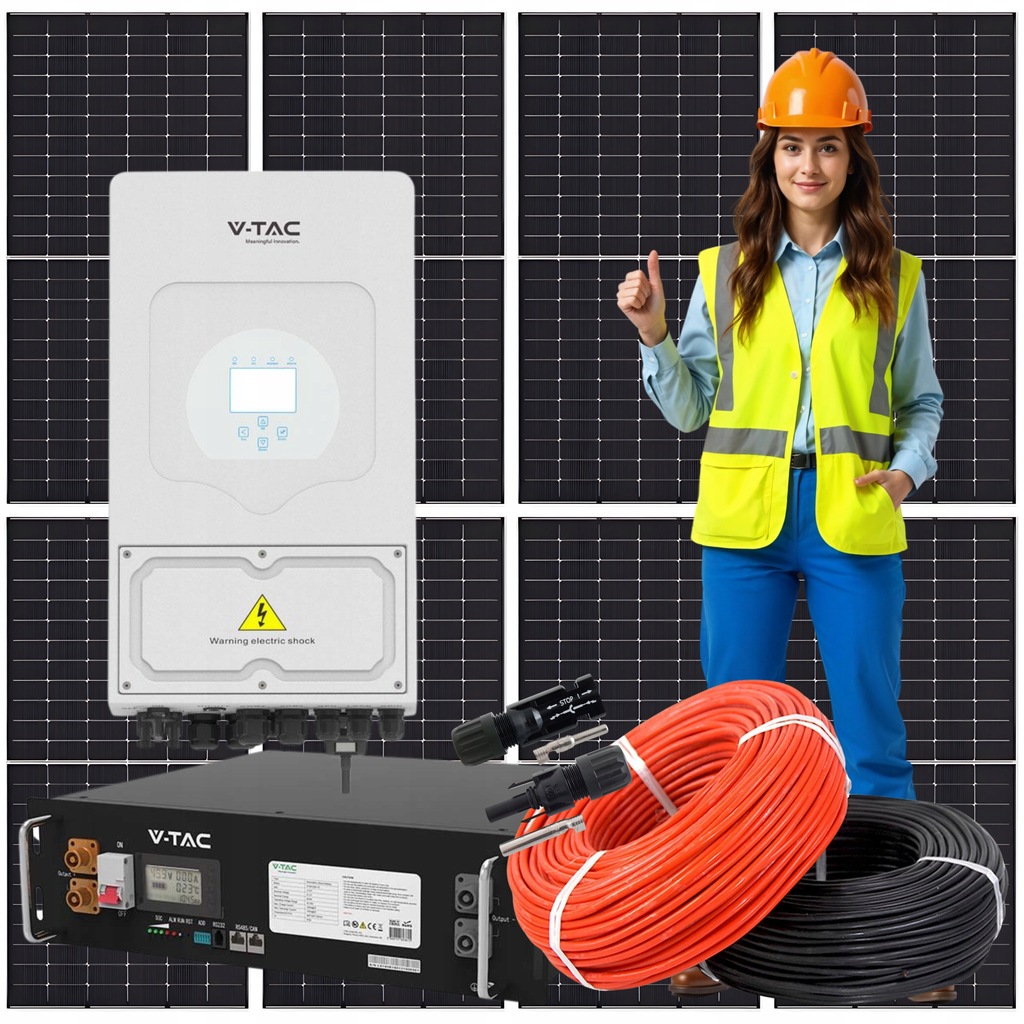 ZESTAW FOTOWOLTAICZNY HYBRYDOWY OFF GRID DEYE V-TAC 3,6kW + Magazyn 5,1kWh - 16308571671 ...