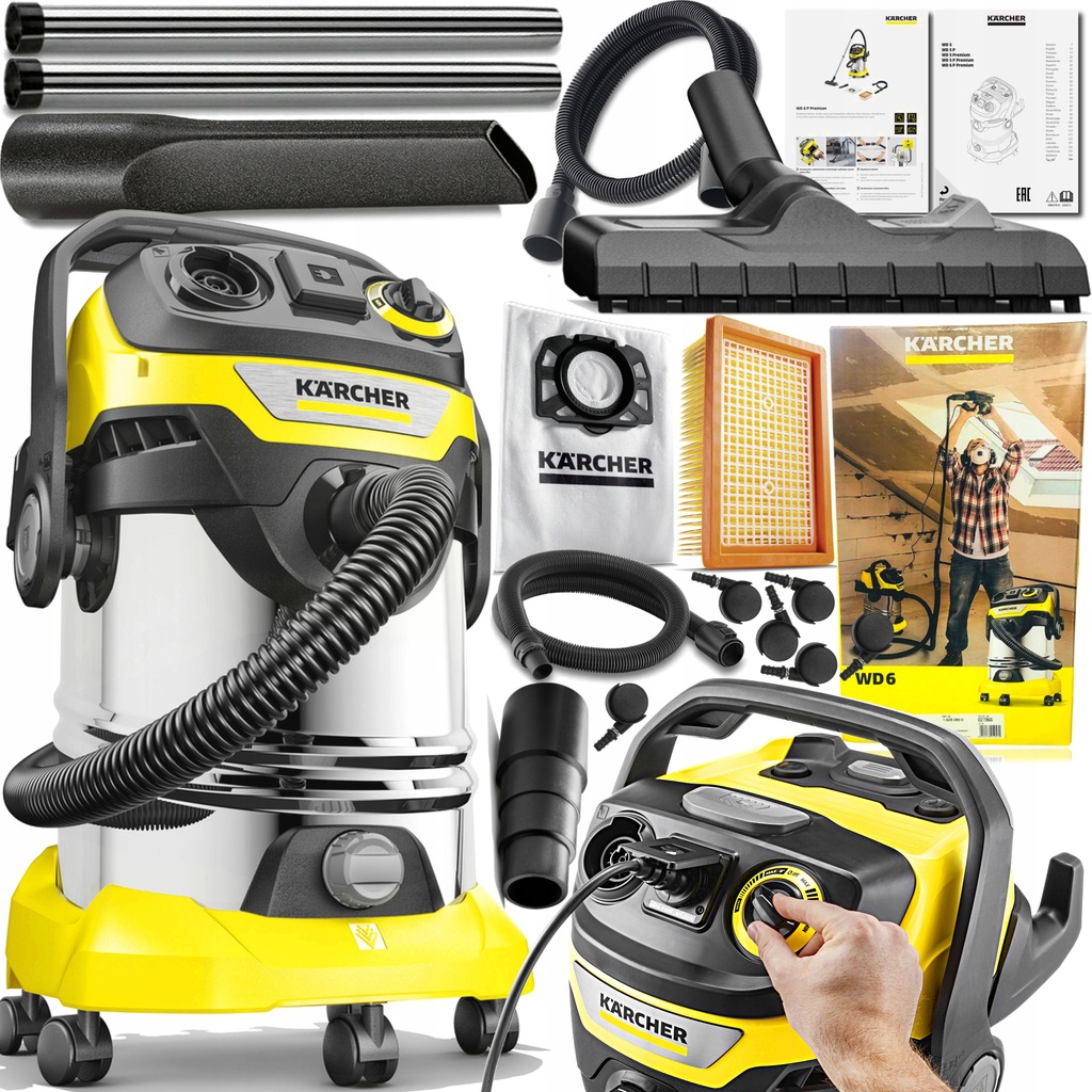 KARCHER ODKURZACZ PRZEMYSŁOWY WD6 PREMIUM 2100Wmax - 12725235845 ...