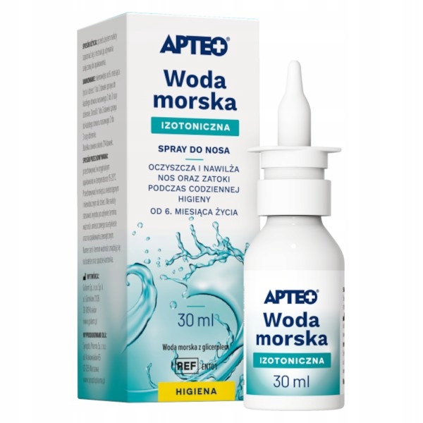 Woda morska izotoniczna APTEO spray do nosa, 30 ml - 10959209675 - oficjalne archiwum Allegro