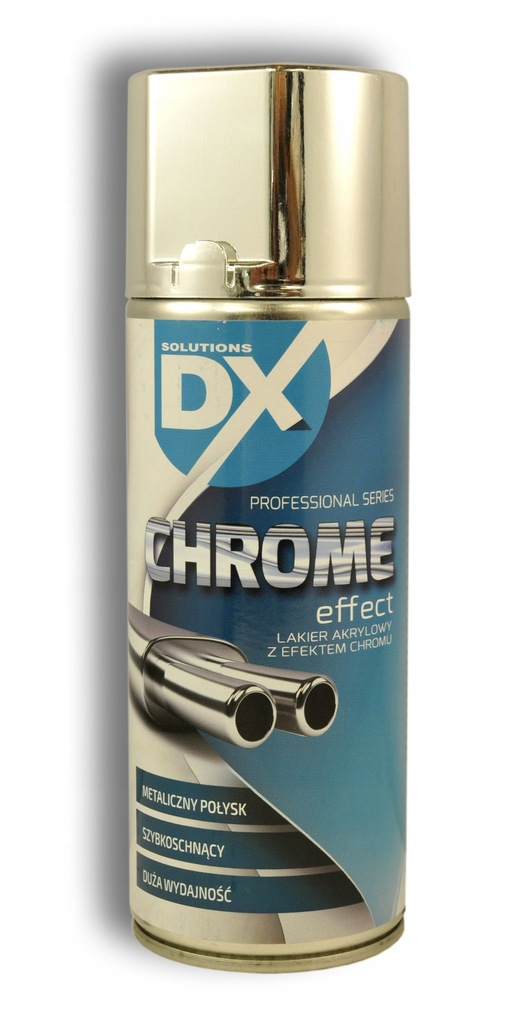 LAKIER W SPRAYU AKRYLOWY srebrny chrom FARBA 400ml - 12432281466 - oficjalne archiwum Allegro
