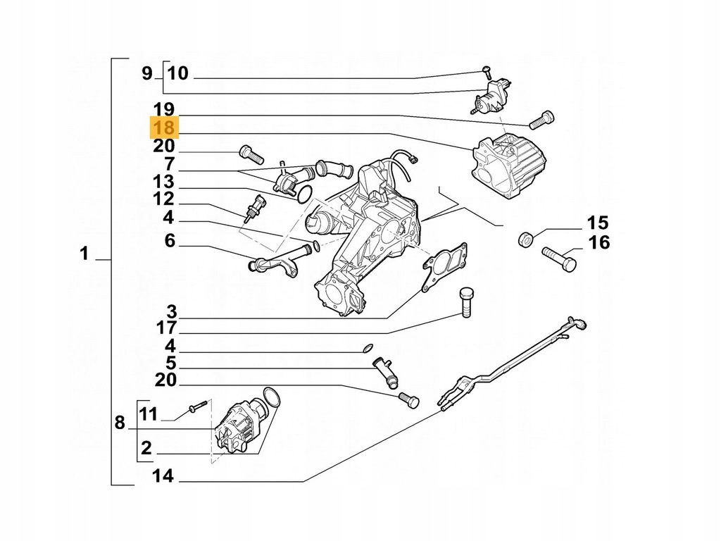 OBUDOWA CHŁODNICY EGR ALFA ROMEO GIULIETTA 1.6 2.0 - 7871583943 ...