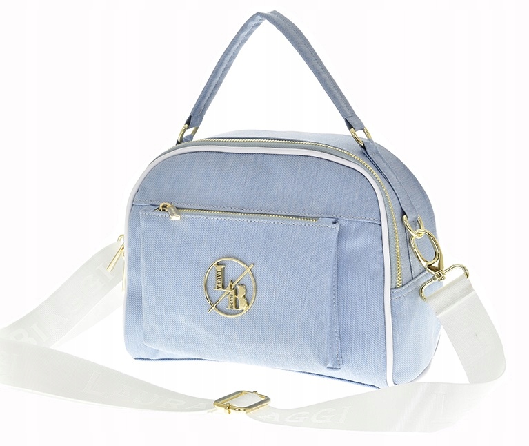 LAURA BIAGGI POLSKA TOREBKA DAMSKA LISTONOSZKA KUFEREK SKÓRA JEANS LOGO - 15299273569 ...