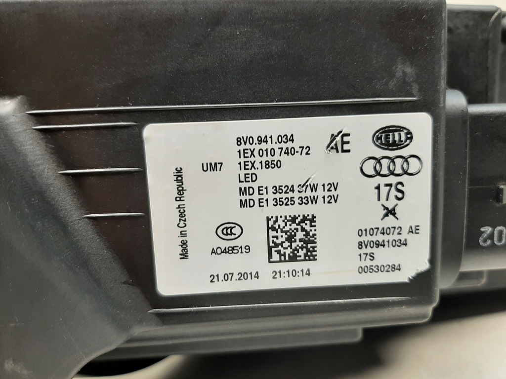 AUDI A3 S3 RS3 8V0 FULL LED LAMPA LEWA-PRAWA PRZÓD - 12614328047 ...