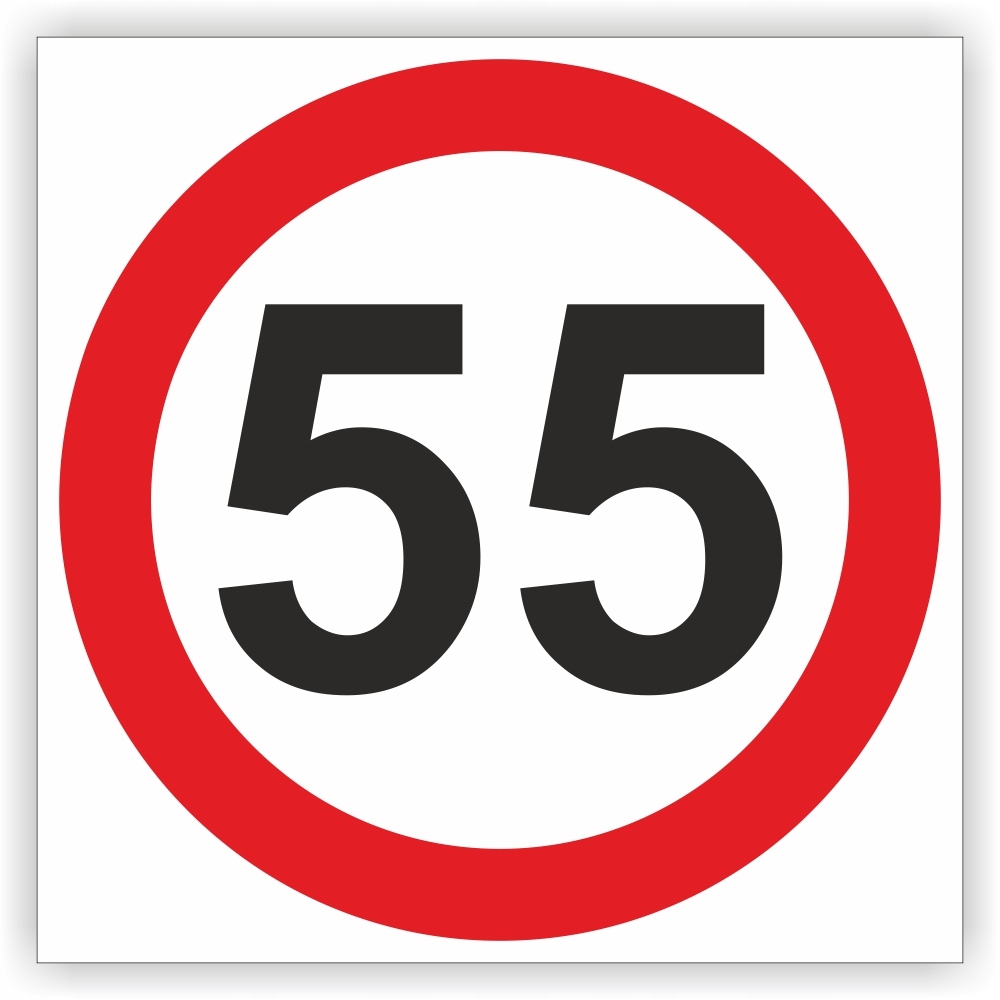 ZNAK DROGOWY Ograniczenie prędkości 55 km b33 30cm - 13119956033 ...