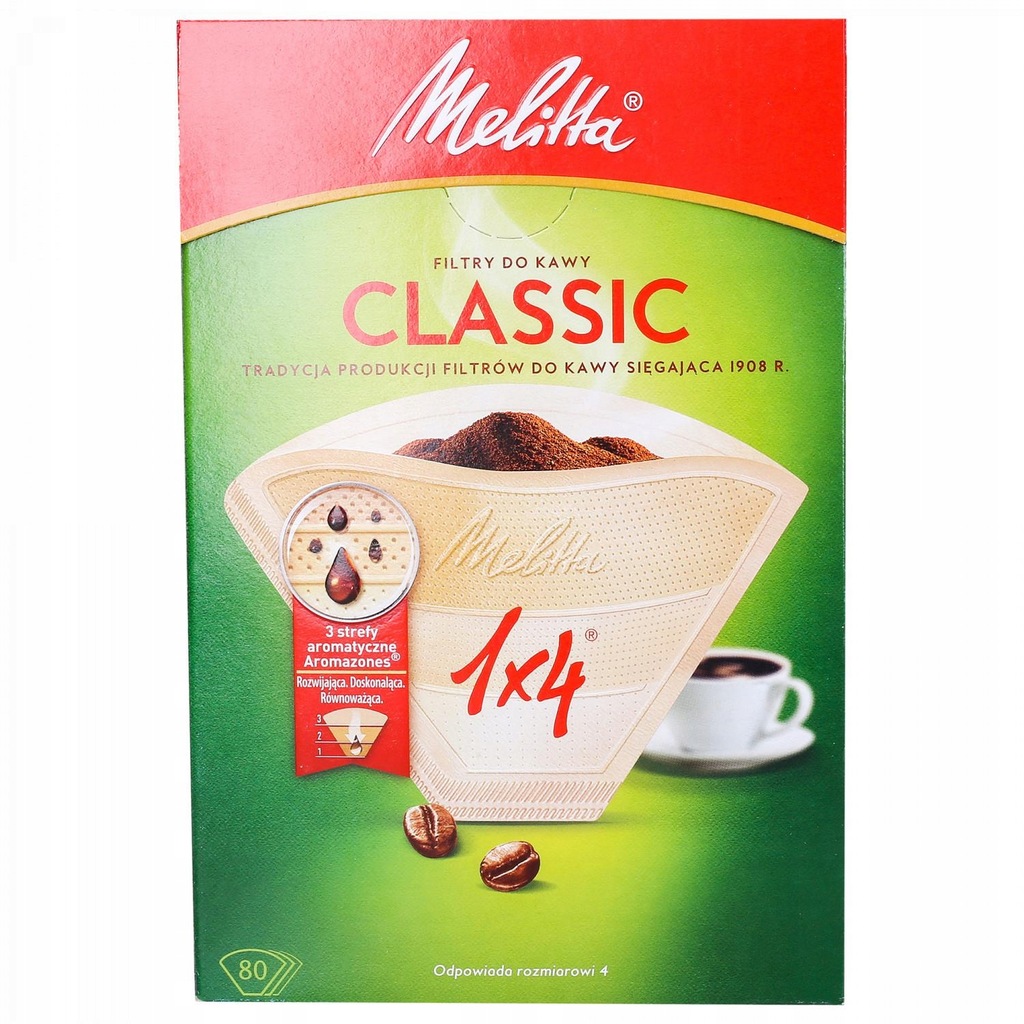 Filtry papierowe do kawy Melitta Classic 80szt - 12178945655 ...