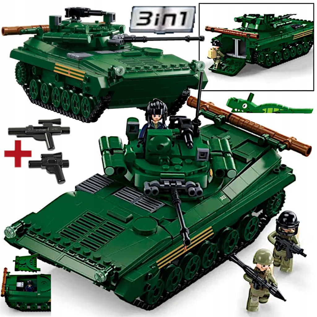 Klocki CZOŁG BMP-2MS Radziecki Bojowy wóz piechoty ARMIA WOJSKO +LEGO ...