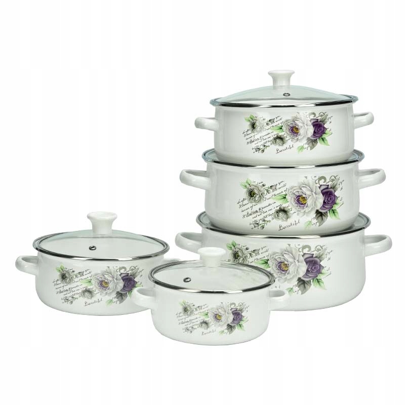 Kpl garnków Prymus AGD 10 el. RÓŻA - 12623620092 - oficjalne archiwum ...