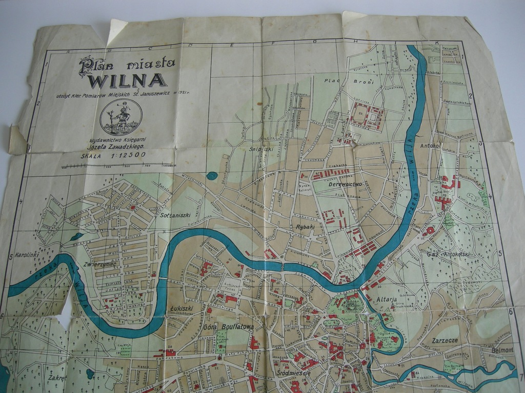 WILNO STARA MAPA PLAN MIASTA WILNA 1921 ORYGINAŁ. - 9163848175 ...