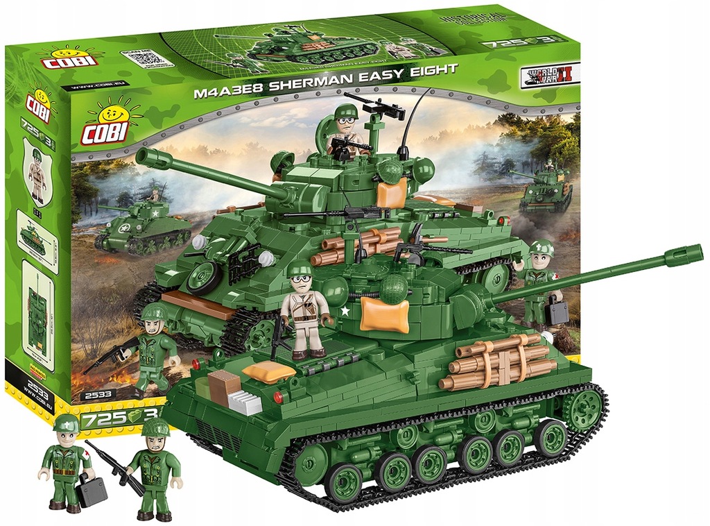 COBI 2533 WWII CZOŁG M4A3E8 SHERMAN EASY EIGHT - 9750230978 - oficjalne ...