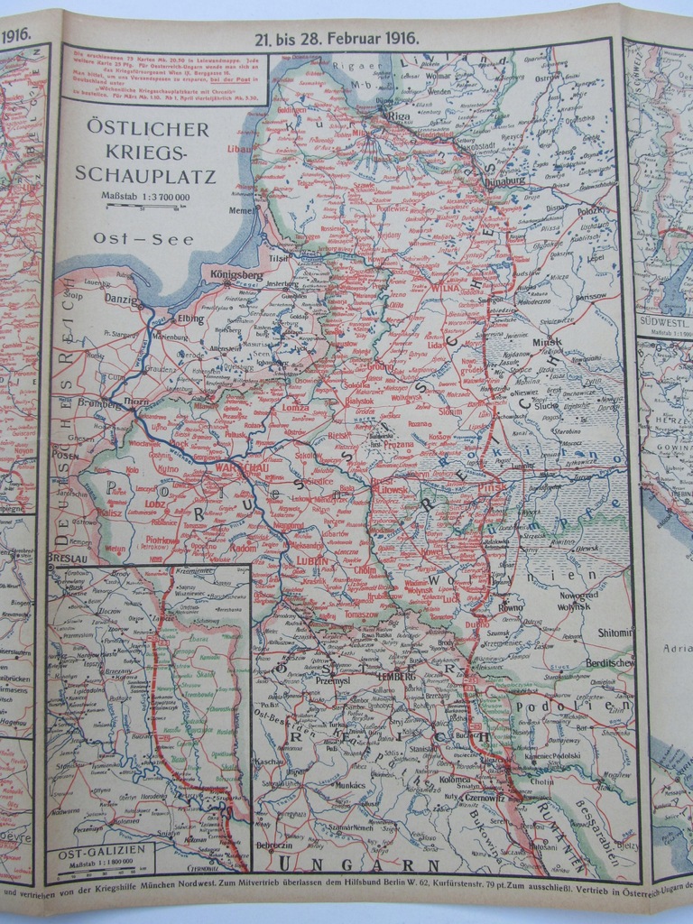 POLSKA KRESY EUROPA mapa wojenna nr 73 z 1916 r. - 8260734260 ...