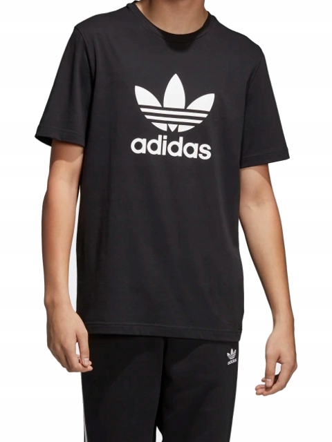 KOSZULKA czarna t shirt ADIDAS TREFOIL CW0709 rS - 15418703989 ...