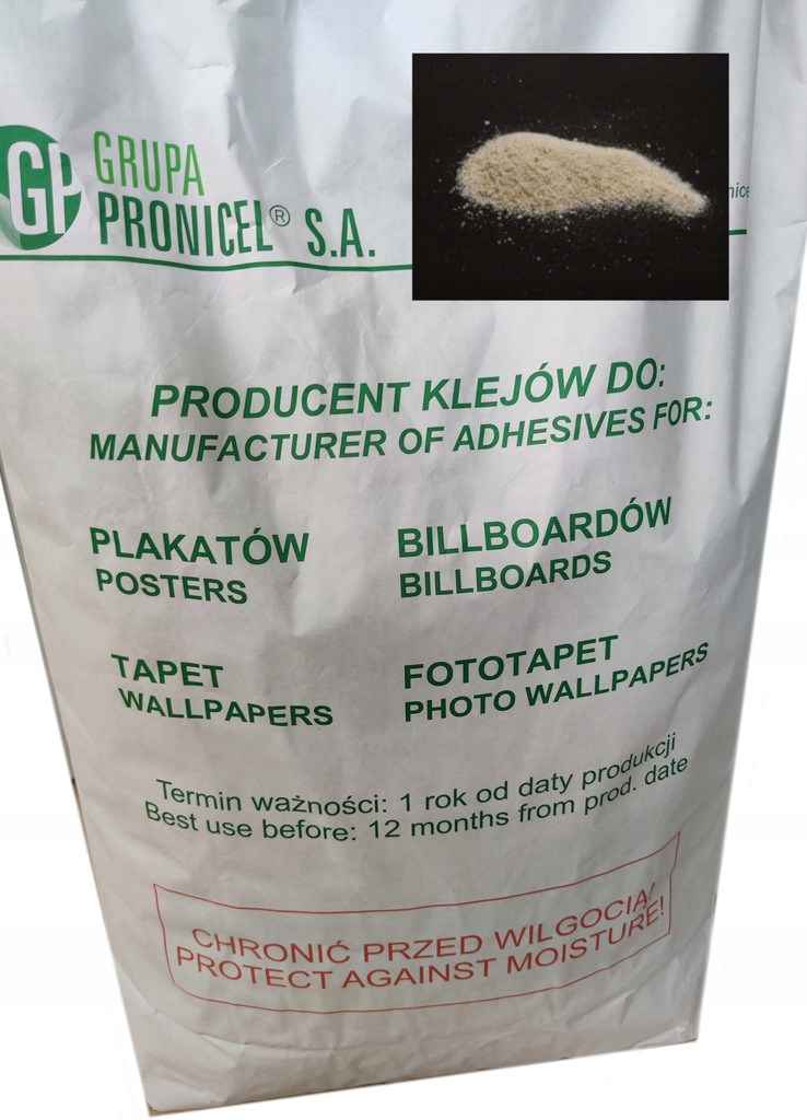 Klej do billboardów plakatów 20 kg Pronicel - 12355940079 - oficjalne archiwum Allegro