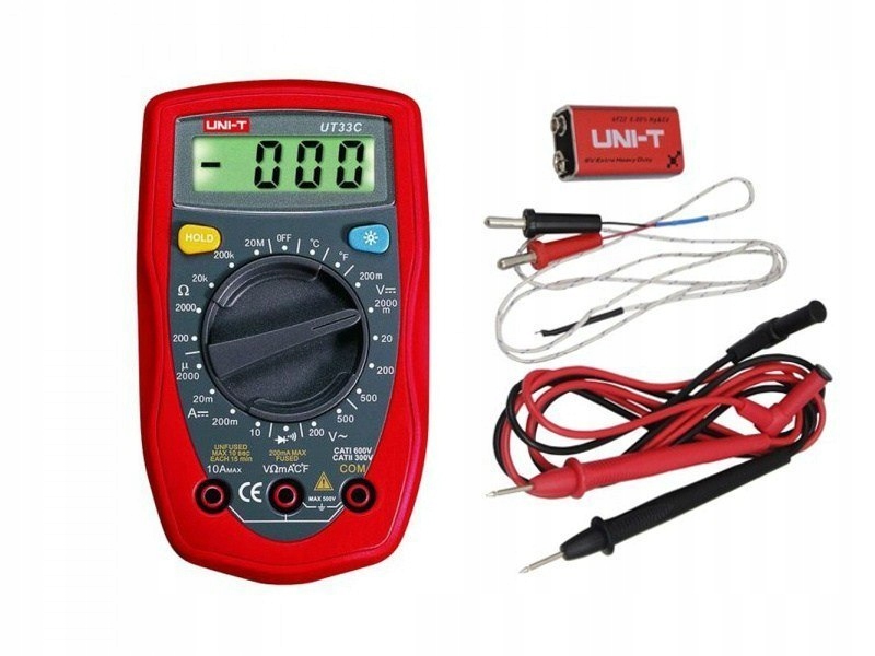 MIERNIK MULTIMETR UNI-T UT33C POMIAR TEMPERATURY | - 9446795368 - oficjalne archiwum Allegro