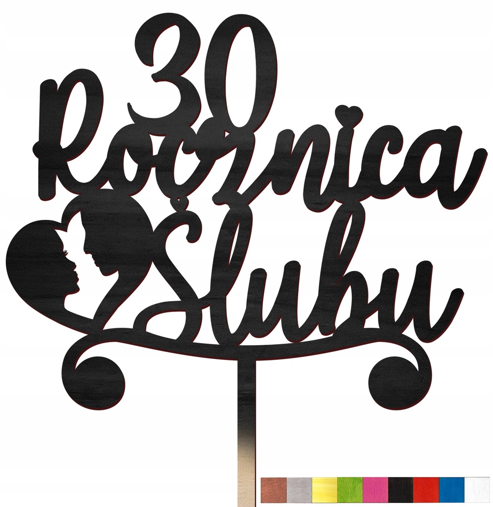 TOPPER NA TORT ROCZNICA ŚLUBU DEKORACJA OZDOBA - 14669773053 - oficjalne archiwum Allegro