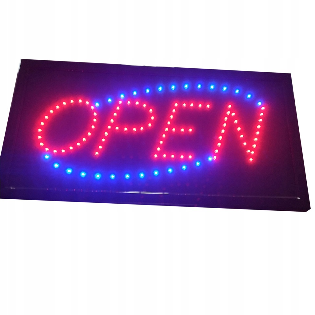 REKLAMA NEON LED NAPIS OPEN TABLICA OTWARTE - 12170165337 - oficjalne ...