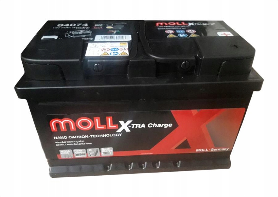 Akumulator MOLL X-TRA CHARGE 12V 74Ah 700A 3 Lata - 12427770373 - oficjalne archiwum Allegro