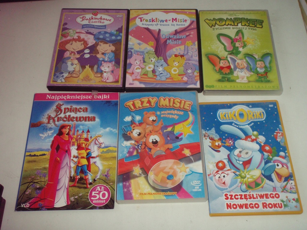 BAJKI dla DZIECI na DVD i VCD 6 płyt zestaw nr 1 - 12608320724 ...