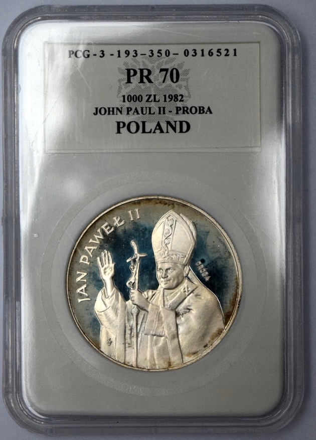 1000 ZŁ JAN PAWEŁ II 1982 PRÓBA - PCG PR70 - 15084548270 - oficjalne ...