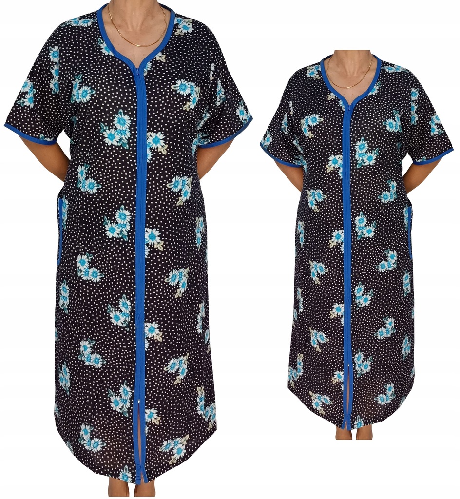 Podomka zamek 5XL szlafrok nadwymiar kr rękaw M19 - 12402714771 ...