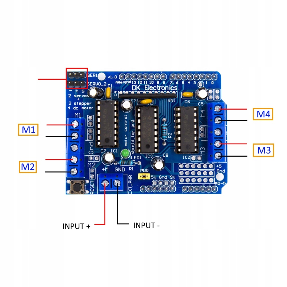 Shield sterownik silnika do 4x DC L293D Arduino - 8841030913 - oficjalne archiwum Allegro