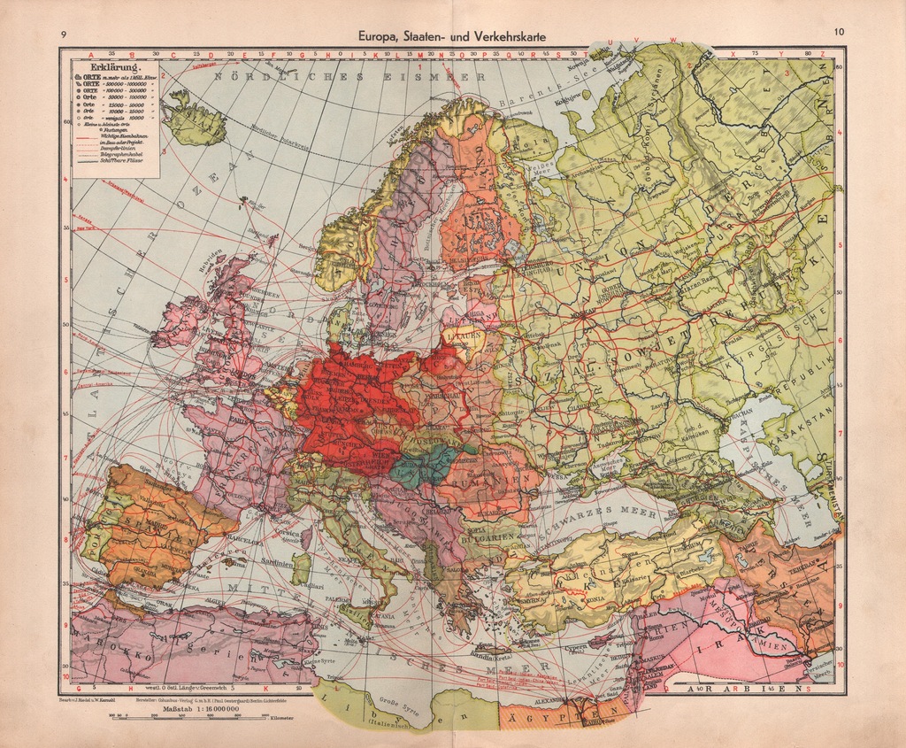 EUROPA POLSKA II RP WOJENNA MAPA 1939 r. ORYGINAŁ - 13580214975 ...