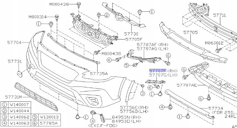 ŚLIZG ZDERZAKA PRAWY PRZÓD SUBARU OUTBACK USA 19- - 12681431260 ...