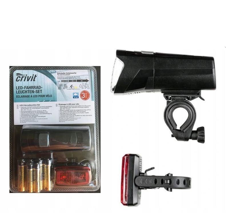 Oświetlenie rowerowe CRIVIT IP44 LED bateria - 12657129611 - oficjalne ...