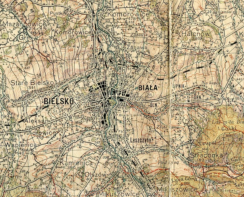 BIELSKO - BIAŁA :: mapa wojskowa WIG : 1934 - 11953147952 - oficjalne ...