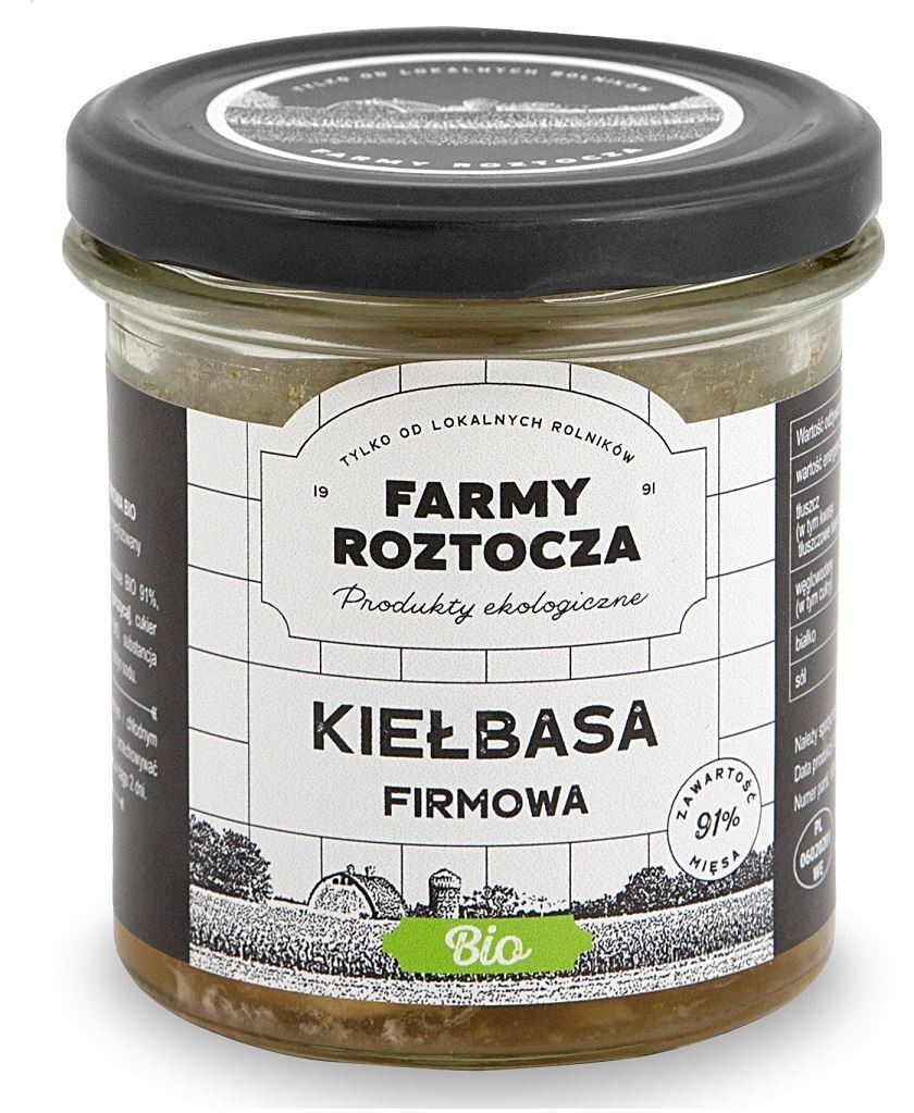 KIEŁBASA FIRMOWA BIO 250 g (SŁOIK) - FARMY ROZTOCZ - 12445754413 ...