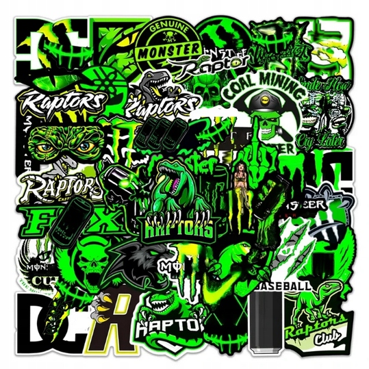 MONSTER ENERGY FOX RACING MIX NAKLEJKI STICKER 30szt. - 15094414526 ...
