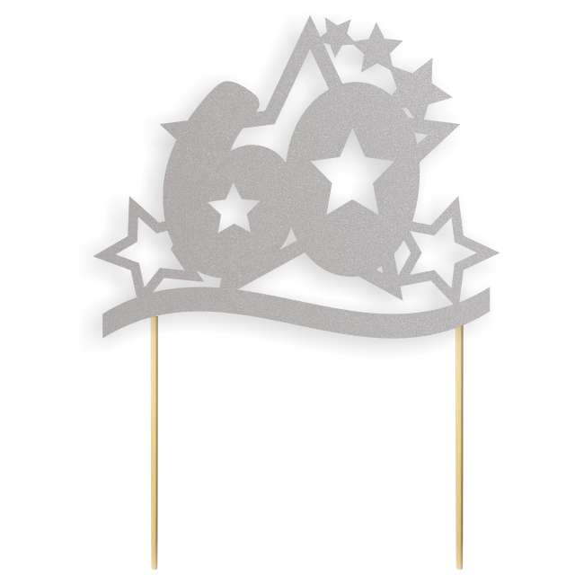 Topper na tort na 60 urodziny, 60-tka - 14494944829 - oficjalne archiwum Allegro