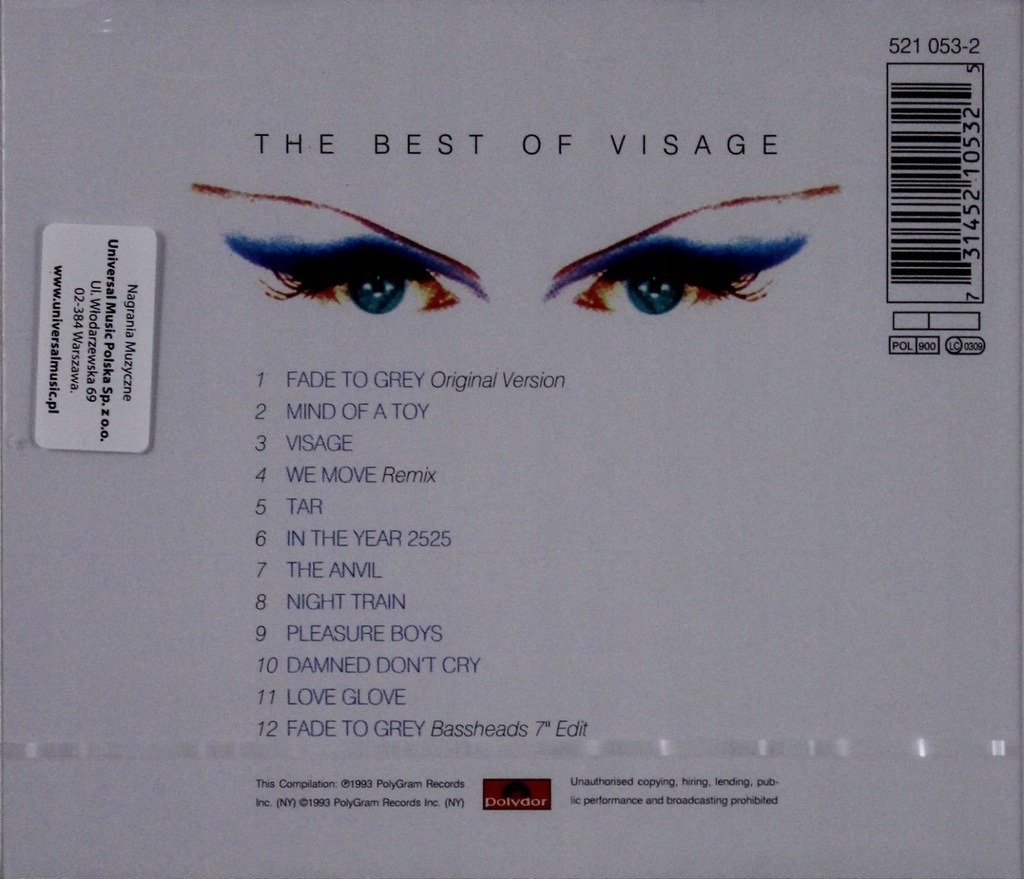 VISAGE FADE TO GREY THE SINGLE COLLECTION - 10057221097 - oficjalne ...